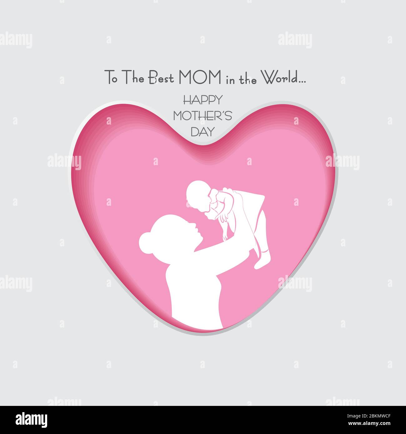 Illustration Of Happy Mother`s Day Greeting Banner Or Poster Best Mom